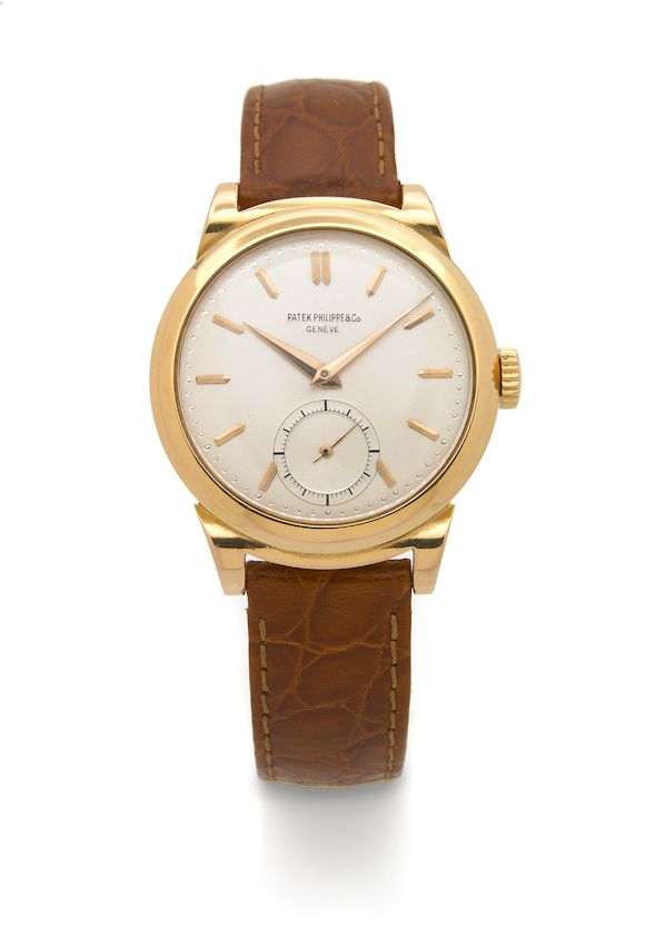 Bonhams : Patek Philippe & Co. An 18k rose gold wristwatch with scroll ...