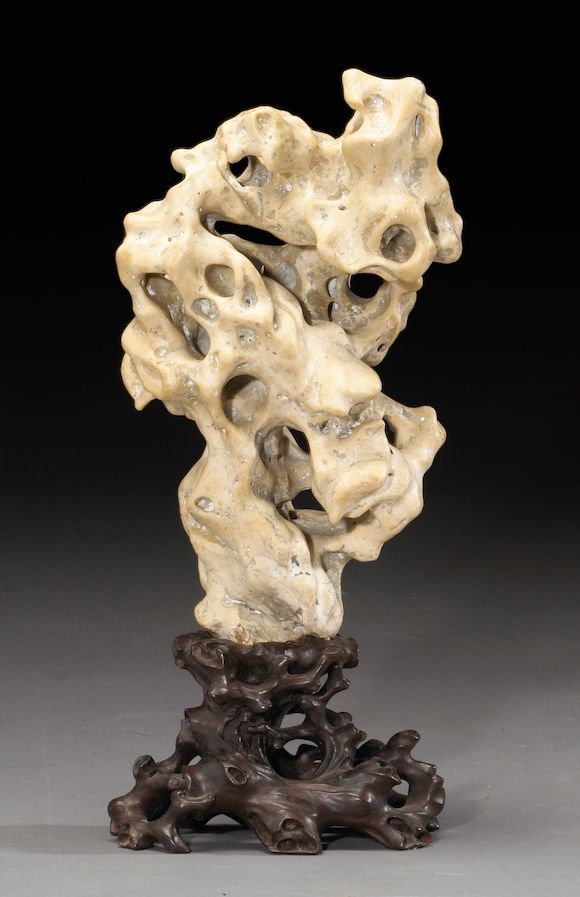 Bonhams : An unusual limestone Taihu scholar's rock 19th Century