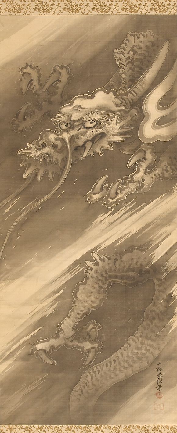 Bonhams : Kano school Dragon and Tiger