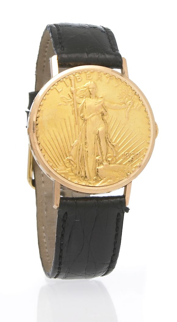Bonhams : Juvenia. An unusual 18k gold twenty dollar 'Liberty' coin ...