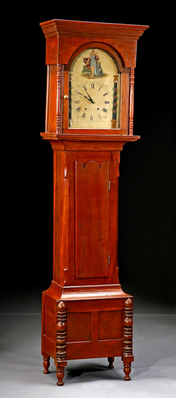 Bonhams : A Federal cherry tall case clock