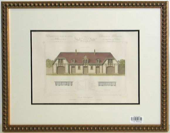 Bonhams : A set of four framed French architectural prints