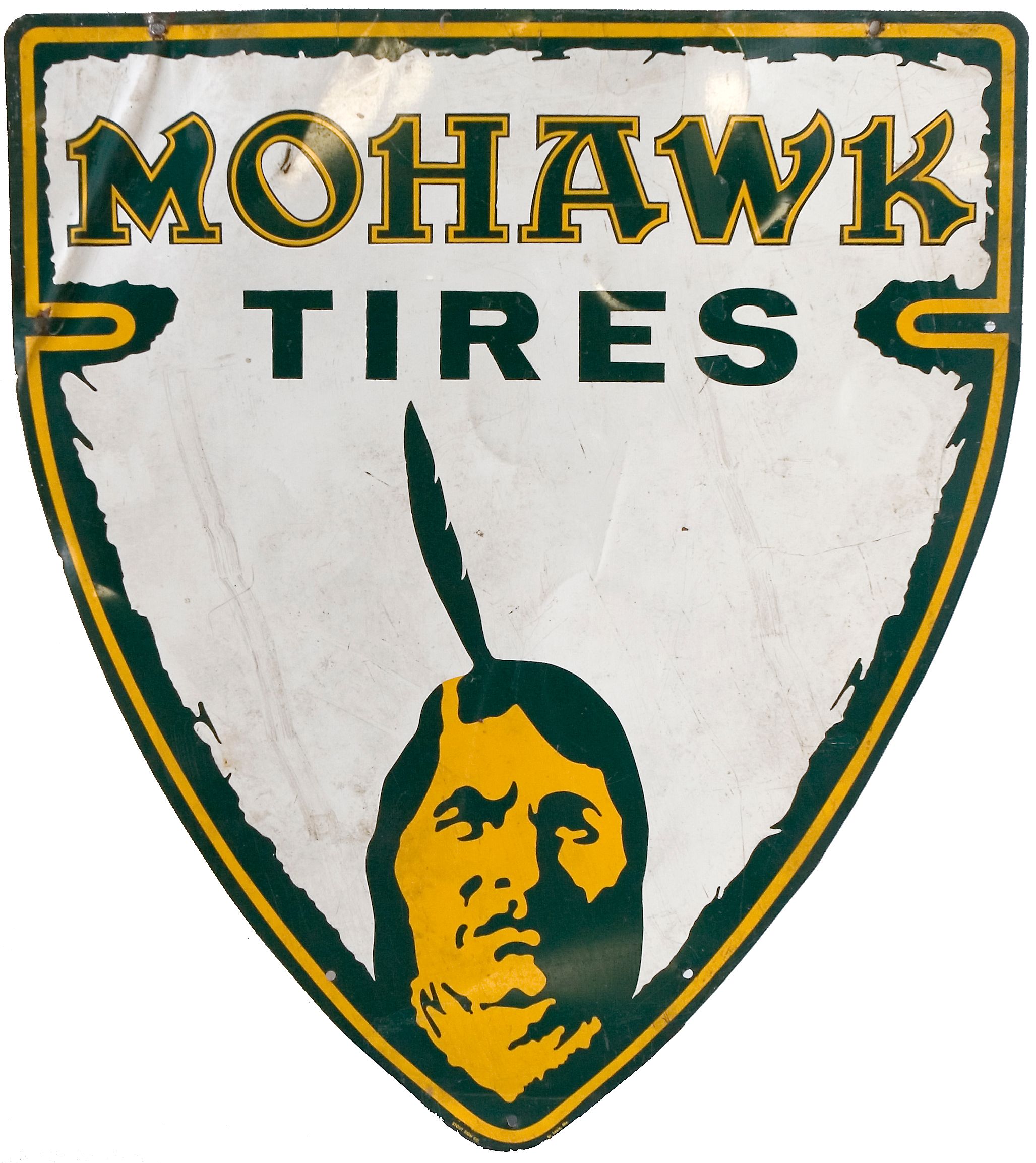Bonhams Cars : A Mohawk Tires sign, 30in wide x 36in high