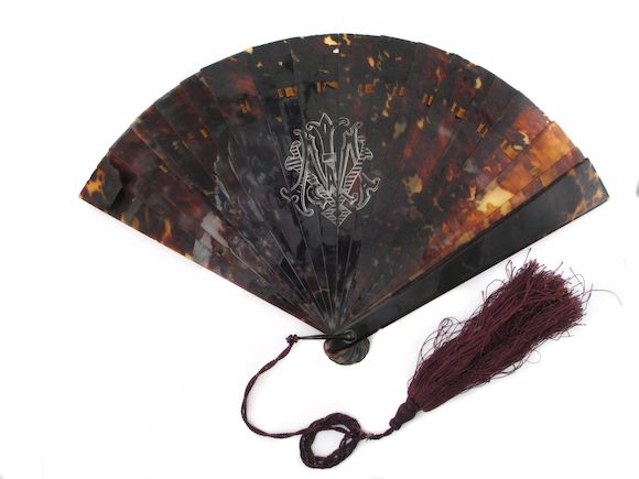 Bonhams : A tortoise shell fan,