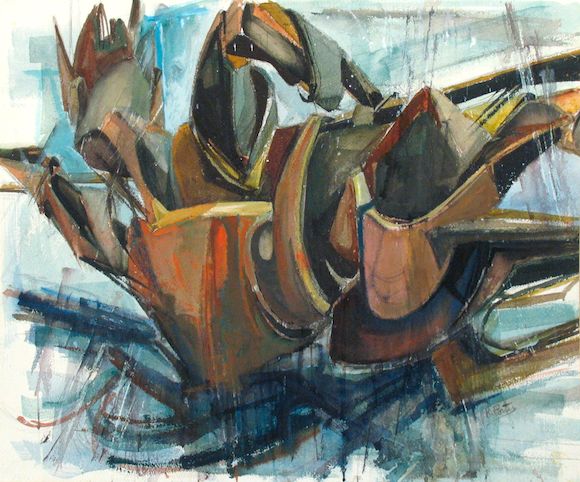 Bonhams : Katherine Porter (American, b.1941) Fallen Warrior 22 x 29in
