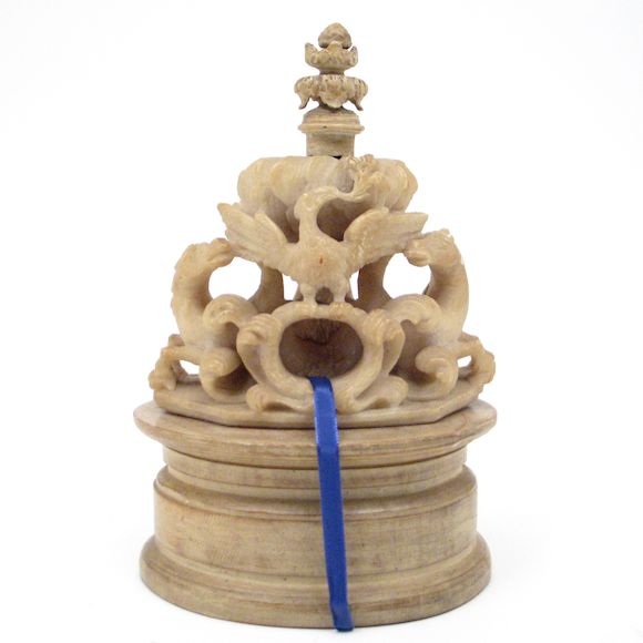 Bonhams : A Continental Rococo carved alabaster architectural embellishment