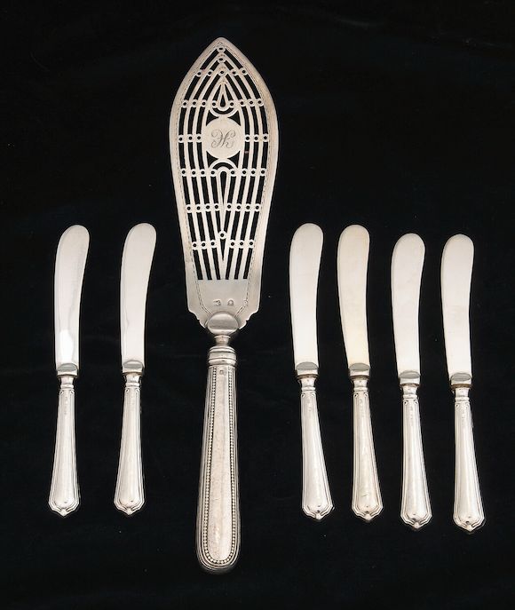 Bonhams : George III Silver Long Oval Fish Slice