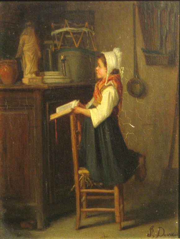 Bonhams : Jules Devaux (French, born 1837) A young girl at her prayers ...