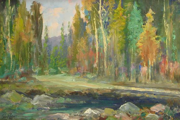 Bonhams : John Anthony Conner (American, 1892-1971) A forest interior ...