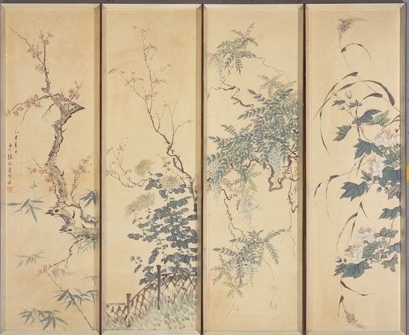 Bonhams : Zhang Naiqi (Active 1817-1836) set of four flower paintings