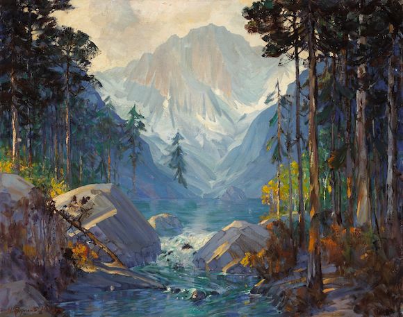Bonhams : H. Raymond Henry (American, 1882-1974) A River in the Sierras ...