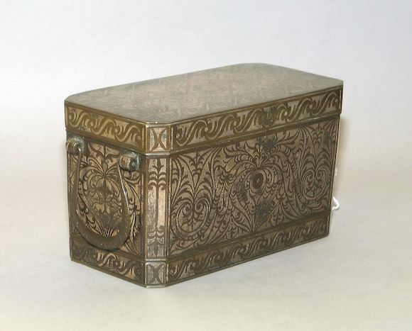 Bonhams : An Indian brass and damascened silver paan box