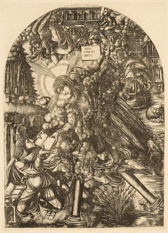 Bonhams : Jean Duvet (French, 1485-1570); The Angel Gives St. John the ...