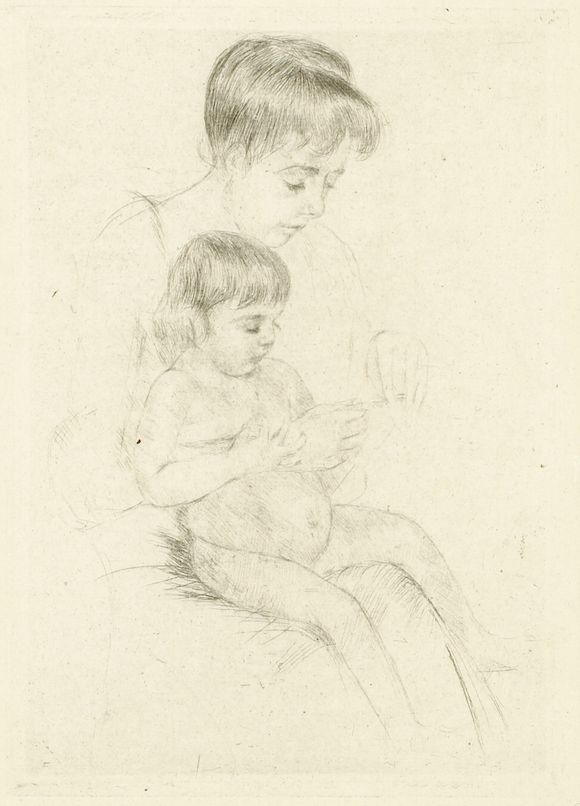 Bonhams : Mary Cassatt (American, 1844-1926); The Manicure;