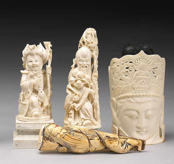 Bonhams : Four small ivory carvings
