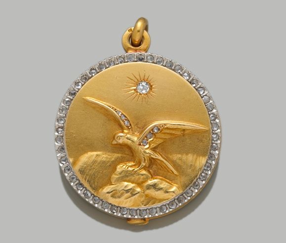 Bonhams : An art nouveau diamond and eighteen karat gold eagle motif ...