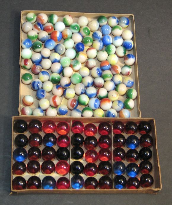 Bonhams : Boxed 1930s Marbles