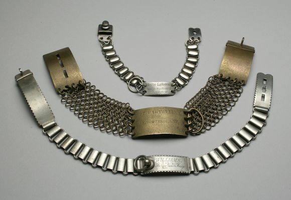 Bonhams : A group of three Continental chain link collars