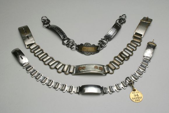 Bonhams : A group of three American linked metal collars