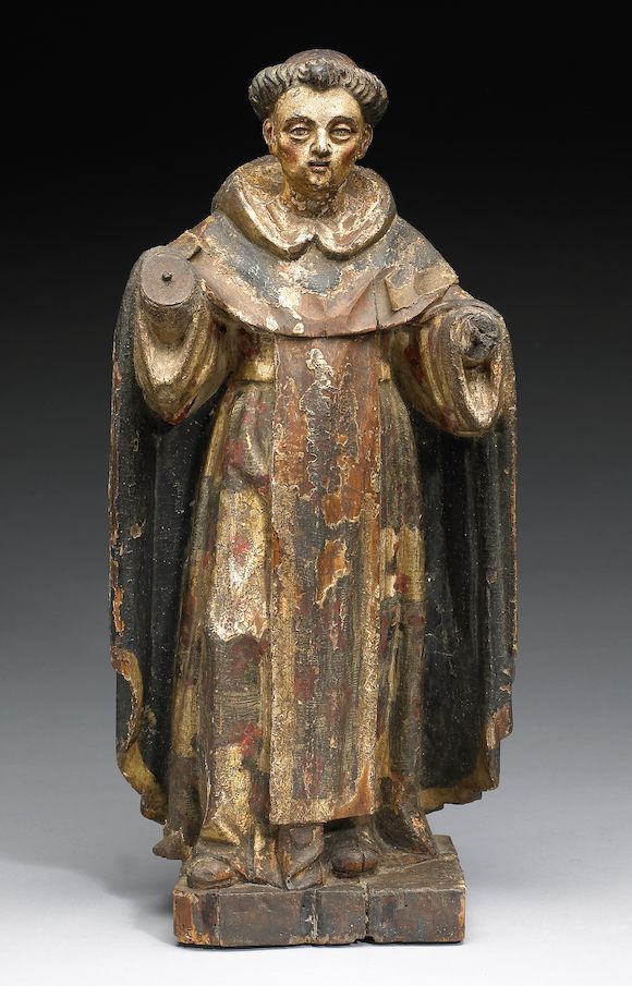 Bonhams : An Italian late Renaissance painted and parcel gilt figure of ...
