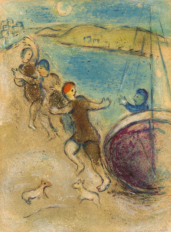 Bonhams : Marc Chagall (Russian/French, 1887-1985); The Young Methymneans, from Daphnis and Chloé;