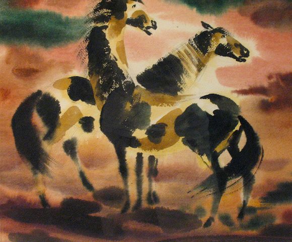 Bonhams : Charles Payzant (American, 1898-1980) Two Horses sight 14 x 17in