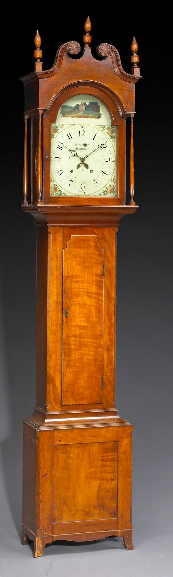 Bonhams : A Federal cherry tall case clock