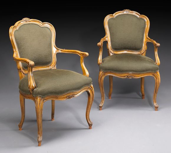 Bonhams : A pair of Rococo style fauteuils
