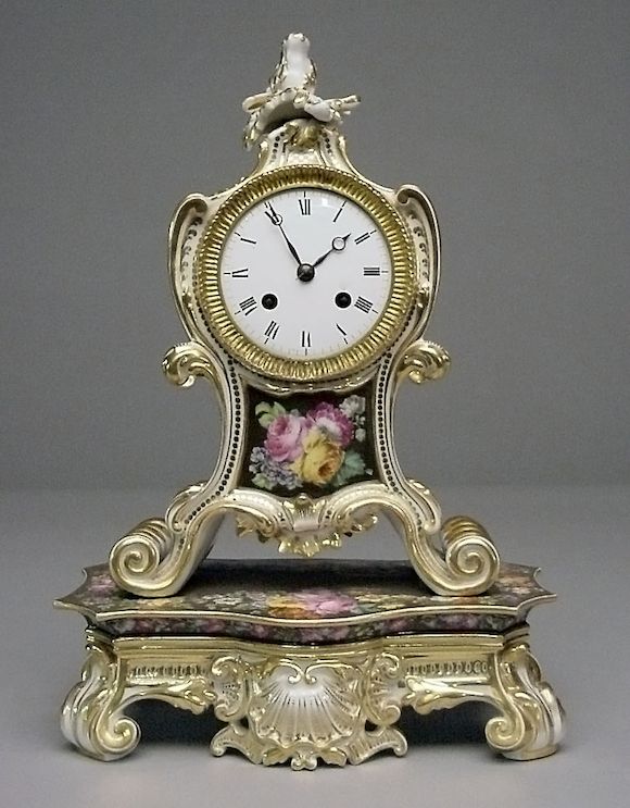 Bonhams : A Jacob Petite style porcelain mantel clock