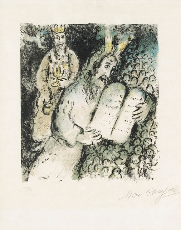 Bonhams : Marc Chagall (Russian/French, 1887-1985); Moses and Aaron;