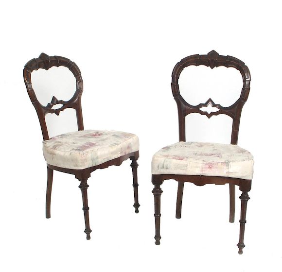 Bonhams : A set of six Italian Gothic style walnut side chairs