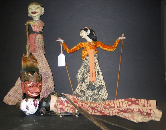 Bonhams : Ten Indonesian cloth and wood puppets