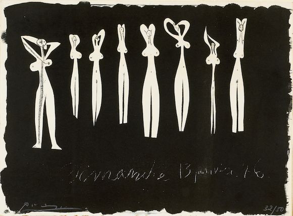 Bonhams : Pablo Picasso (Spanish, 1881-1973); Huit Silhouettes;