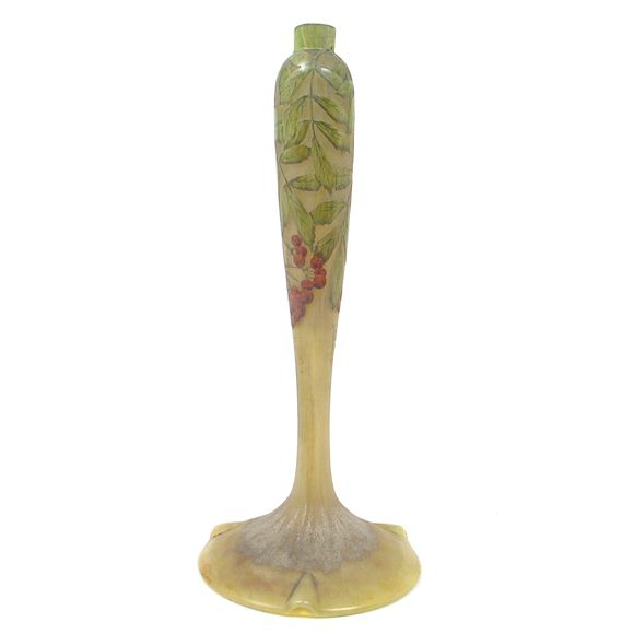 Bonhams : A Daum Nancy enameled glass lamp base