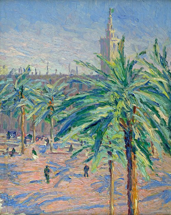 Bonhams : Allen Tucker (American, 1866-1939) Sevilla View of Plaza and ...