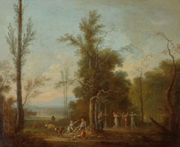 Bonhams : French School, 18th Century A pastoral idyll 22 x 26 3/4in ...