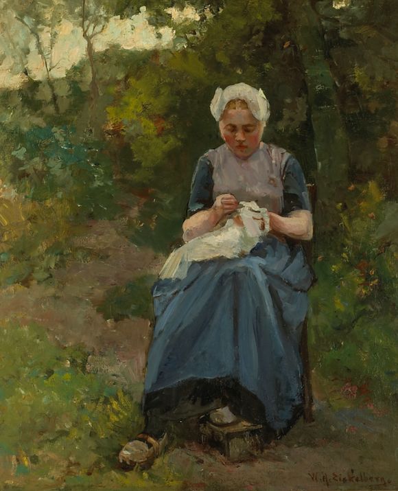 Bonhams : Willem Hendrick Eickelberg (Dutch, 1845-1920) A young woman ...