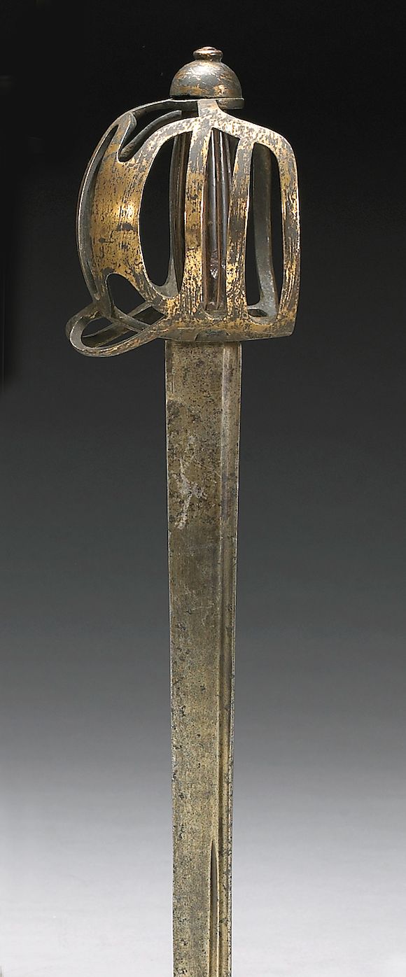 Bonhams : An English basket hilted back sword