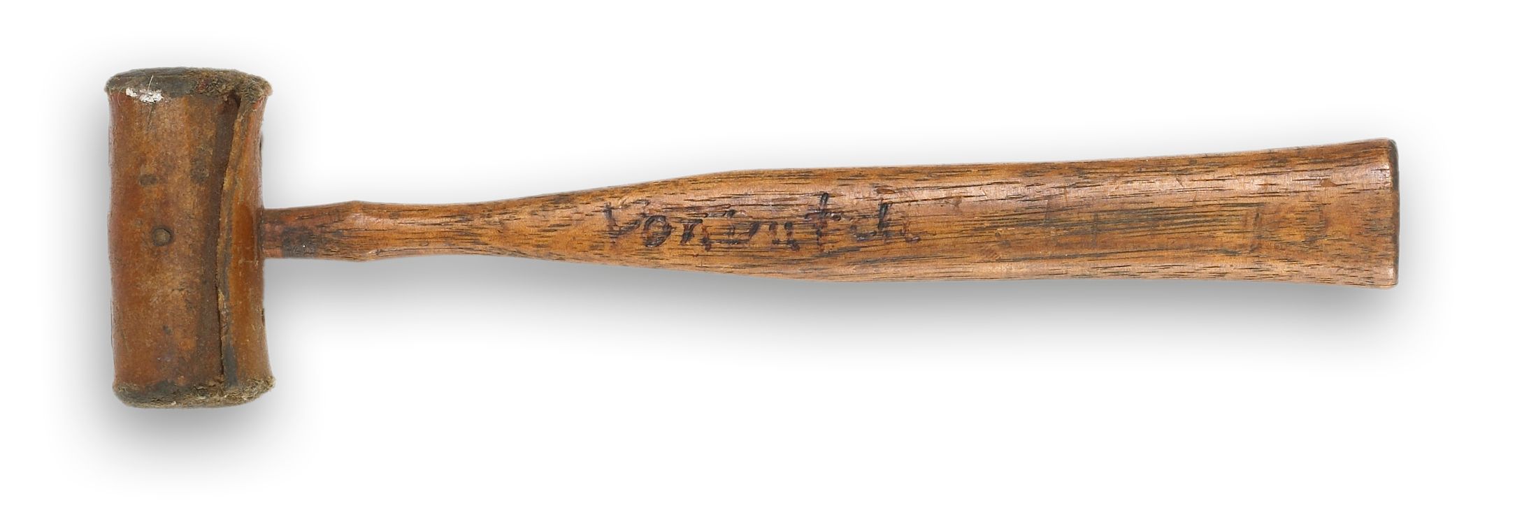 Bonhams Cars : A leather clad wooden mallet,