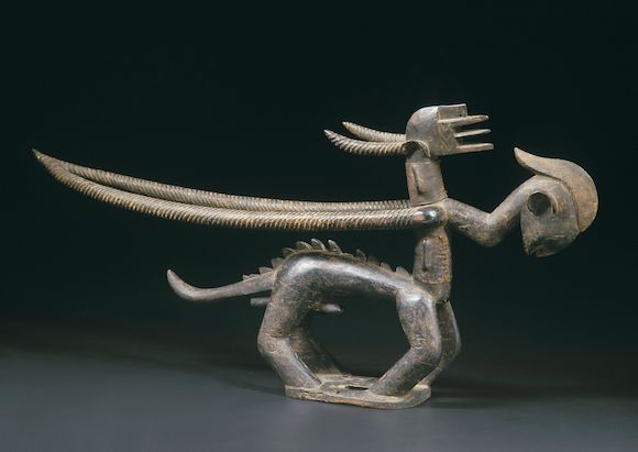 Bonhams : A Bamana antelope dance-crest, Chiwara Kun