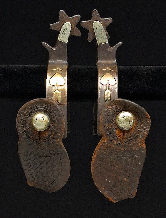 Bonhams : A pair of silver and brass-mounted heart-and-arrow spurs by ...