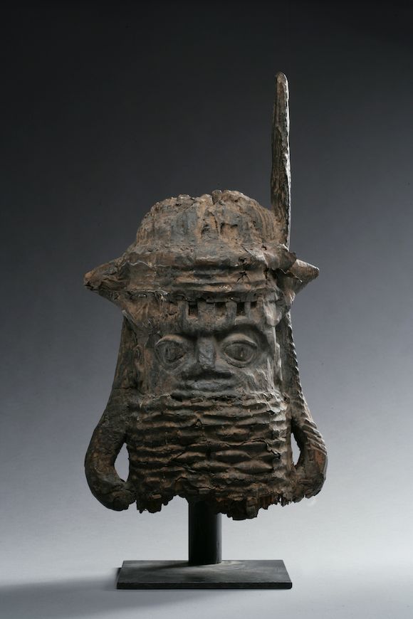 Bonhams : A Benin wooden shrine head