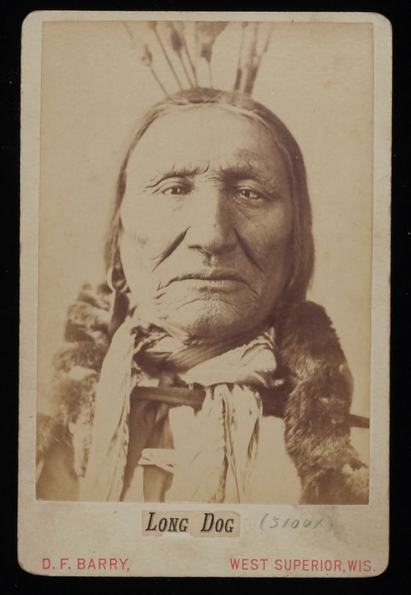 Bonhams : A cabinet photograph of Sioux chief Long Dog by D.F. Barry
