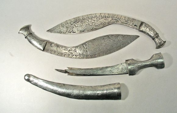 Bonhams : A lot of three Indian edged weapons