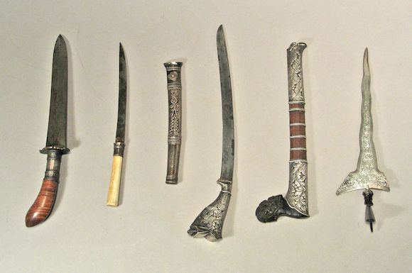 Bonhams : A lot of four silver-mounted southeast Asian weapons