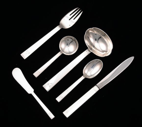 Bonhams : French Export Silver Monaco Variation Flatware Set by ...