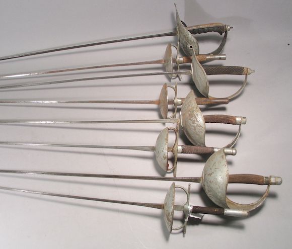 Bonhams : A lot of sixteen vintage fencing swords
