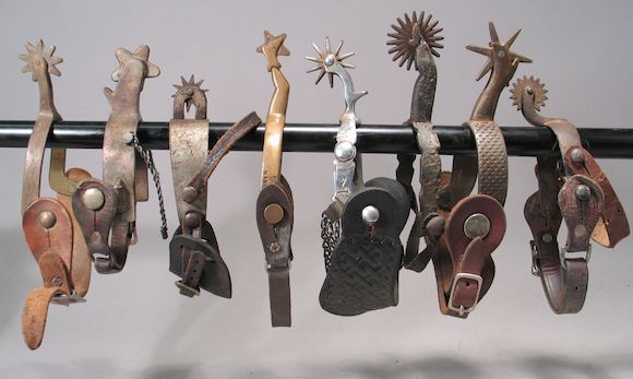 Bonhams : A lot of eight pairs of working spurs