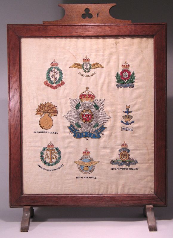 Bonhams : A British patriotic embroidered firescreen with military ...