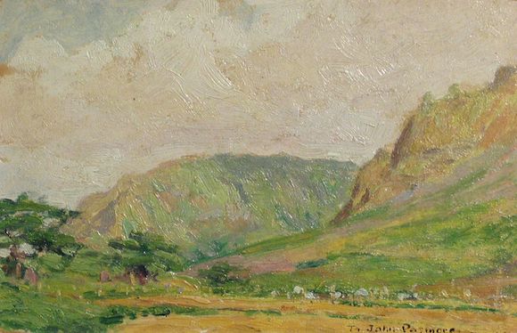 Bonhams : Alfred Ray Burrell (American, 1877-1952) Landscape with green ...